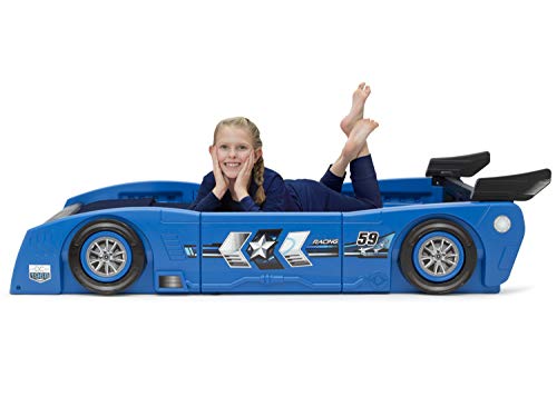 Delta Children Grand Prix Race Car Toddler & Twin Bed - Made in USA, Blue