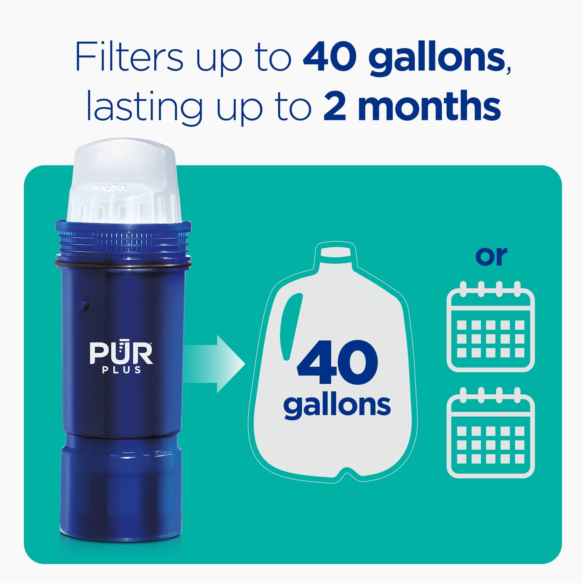PUR PLUS Water Pitcher Replacement Filter with Lead Reduction (3 Pack), Blue – Compatible with all PUR Pitcher and Dispenser Filtration Systems