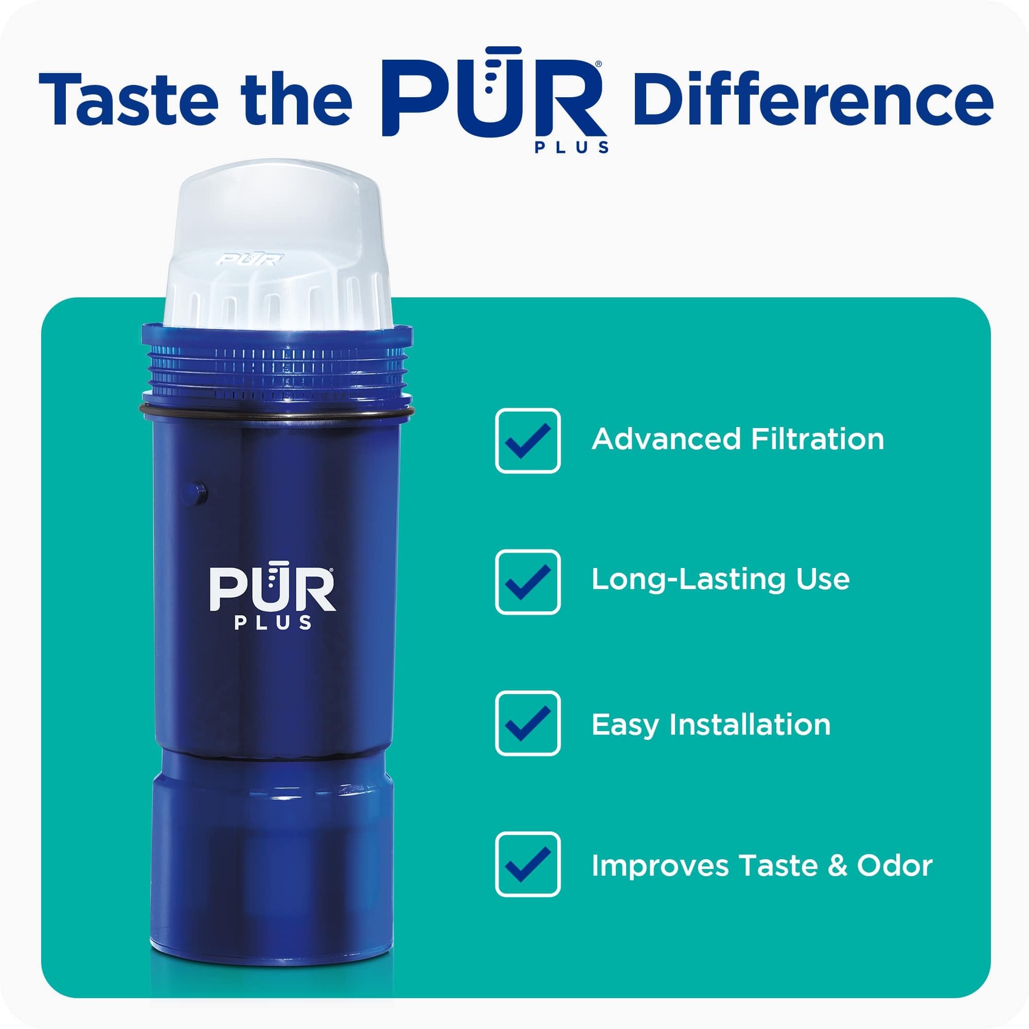 PUR PLUS Water Pitcher Replacement Filter with Lead Reduction (3 Pack), Blue – Compatible with all PUR Pitcher and Dispenser Filtration Systems