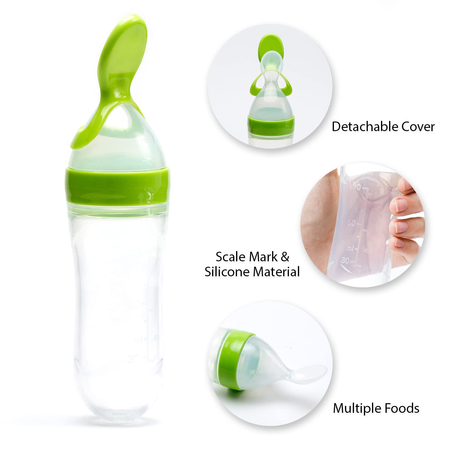 Baby Fruit Feeder Pacifier - 3 Pack | 2 Frozen Fruit Teething Pacifier & 1 Baby Food Spoon Feeder | Baby Silicone Feeder Pacifier | Teething Feeder, Baby Food Feeder Fruit Pacifier (Colorful)