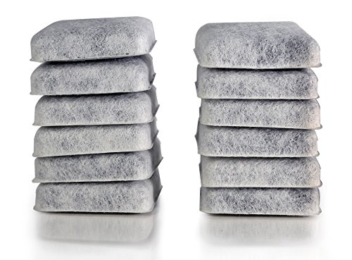 K&J Petmate Replendish and Petmate Mason Compatible Charcoal Water Filters - Replaces Petmate Replendish Water Filters (12 Pack)