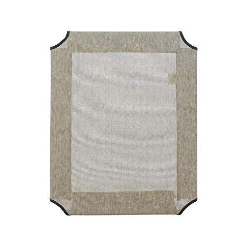 Veehoo Cooling Elevated Dog Bed Replacement Cover, Washable & Breathable Pet Cot Bed Mat, Large, Beige Coffee