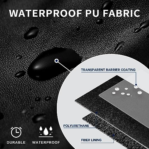 SUBRTEX Leather Waterproof Cushion Covers Breathable Sofa Seat Slipcpvers for 1-2-3-4 Seaters Stretch Replacement for Furniture Protector (Small, Black)