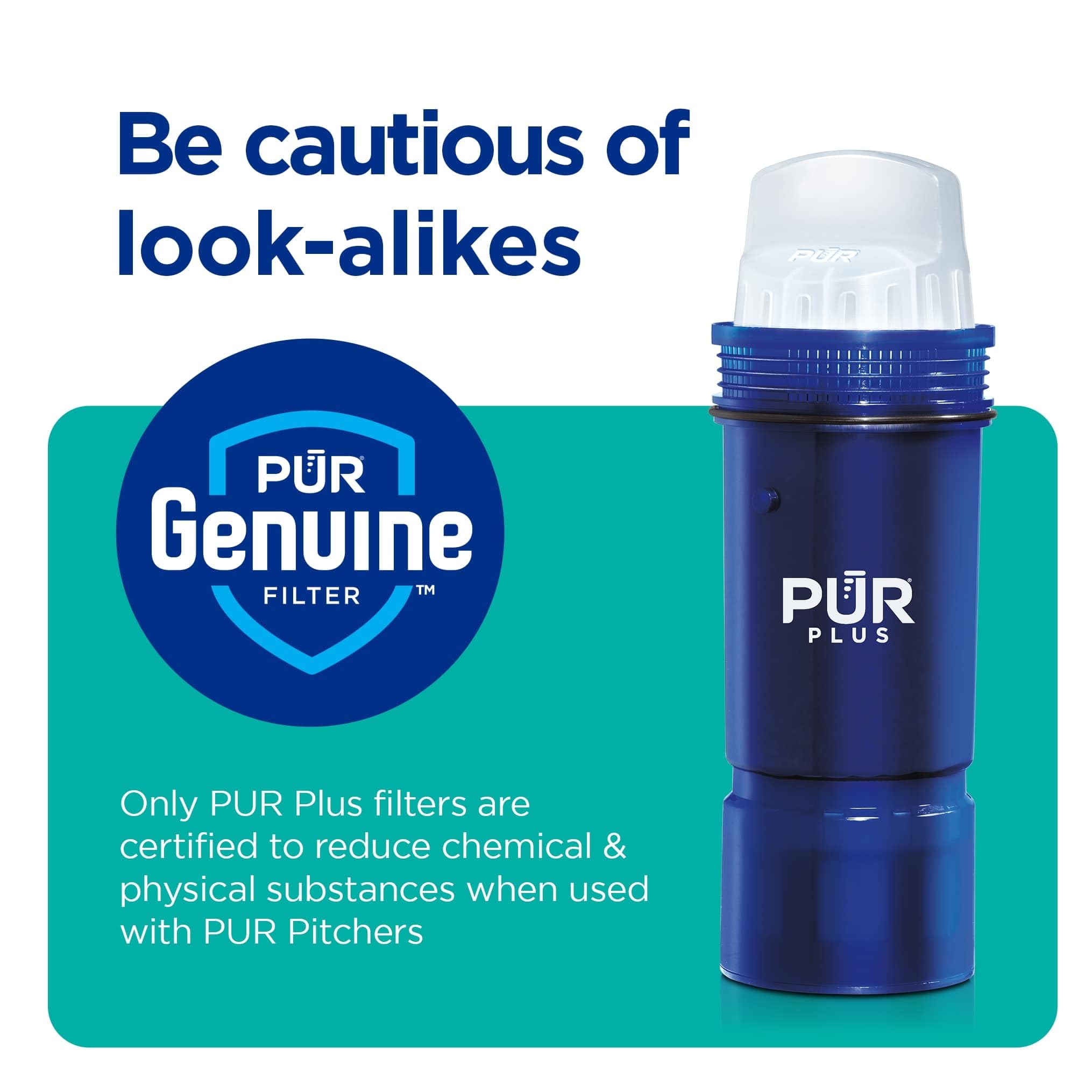 PUR PLUS Water Pitcher Replacement Filter with Lead Reduction (3 Pack), Blue – Compatible with all PUR Pitcher and Dispenser Filtration Systems