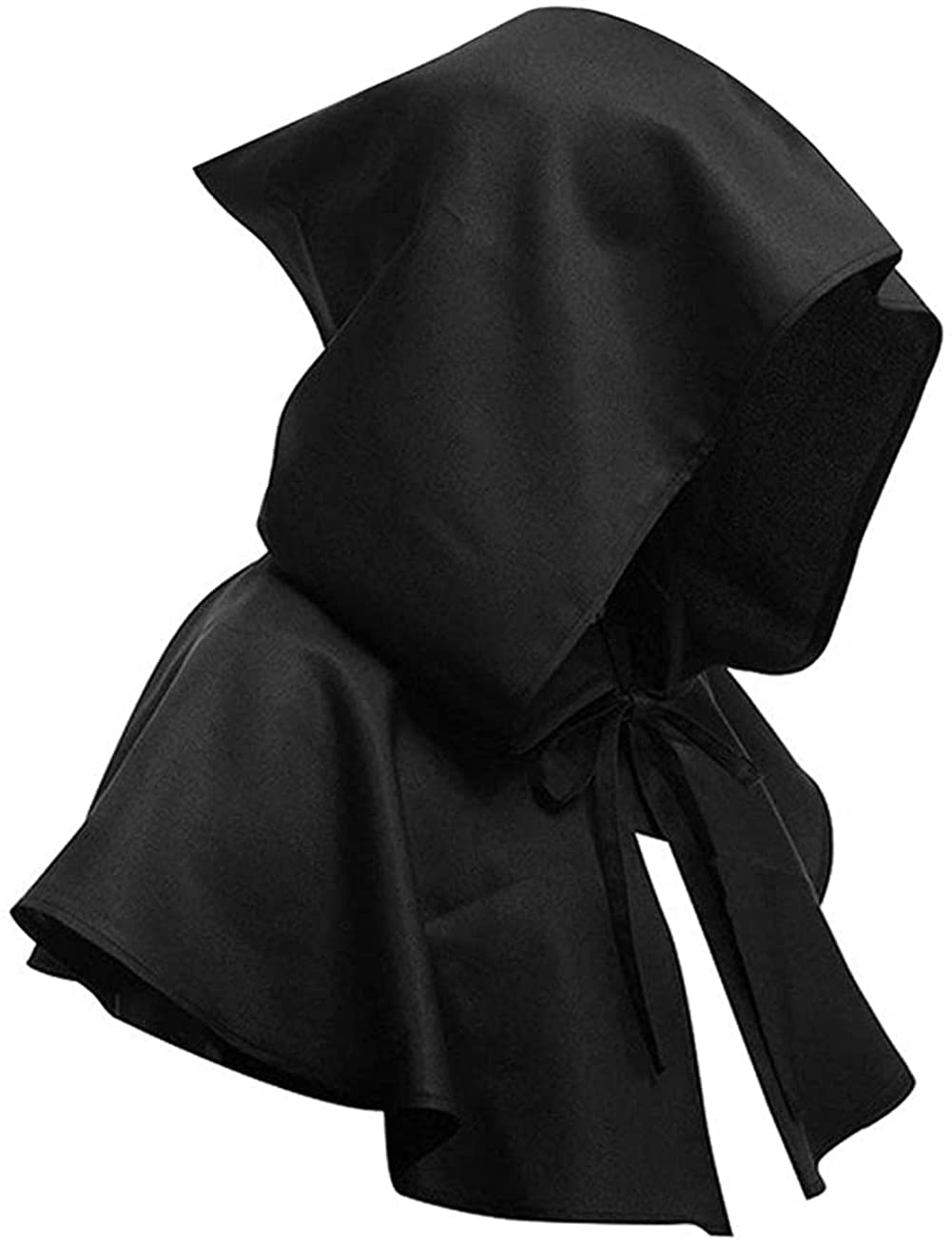 HAXICO Halloween Grim Cowl Cloak Medieval Wicca Pagan Hood Hat Cosplay Costumes Hooded Poncho for Men Women Black