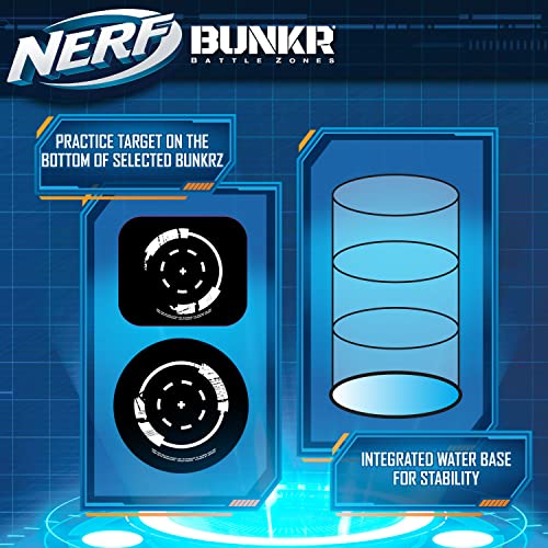 NERF Bunkr BattleZone Competition Pack of 4 Inflatable Crate and Barrel Shields - Barricades for Nerf Party and Nerf War