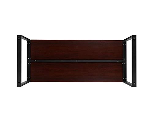 Flash Furniture Modern Commercial Grade Desk Industrial Style Computer Desk Sturdy Home Office Desk - 55" Length (Mahogany)