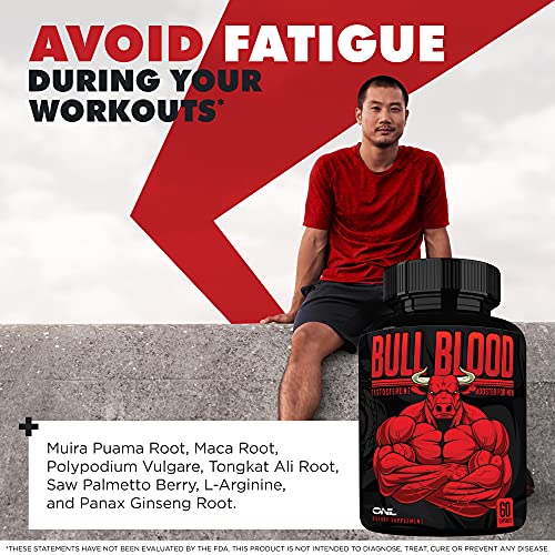 Osyris Nutrition Lab Bull Blood Testosterone Booster for Men - Men’s Best High Potency Endurance - Strength & Test Booster - 60 Ct