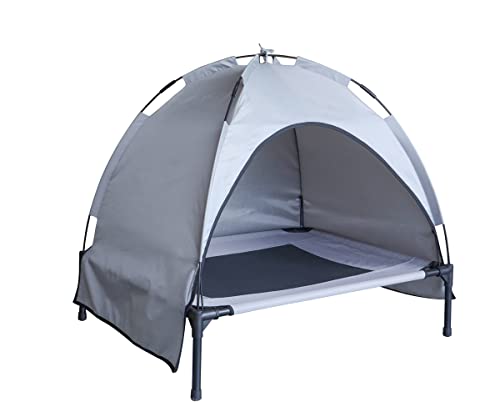 VANFOND Elevated Dog Bed with Canopy , Raised Mesh Canopy Pet Cot for Small/Medium Dogs Outdoor Camping or Beach
