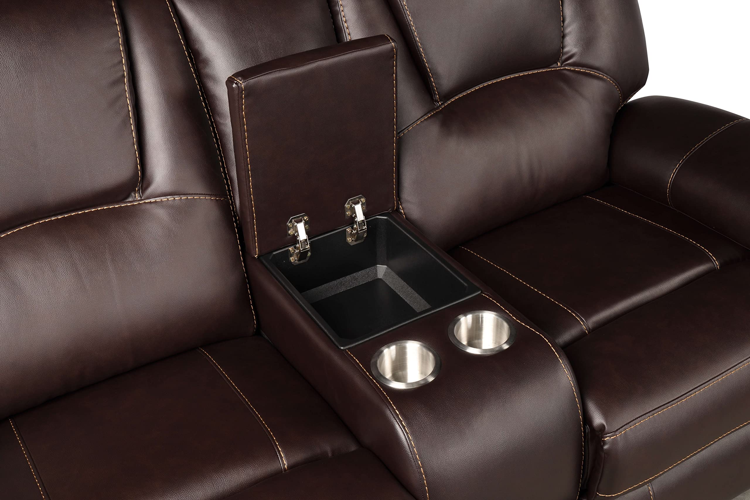 WOUND 3 Pieces Sets Recliner Sofa Bonded Leather Lounge Chair Loveseat Reclining Couch