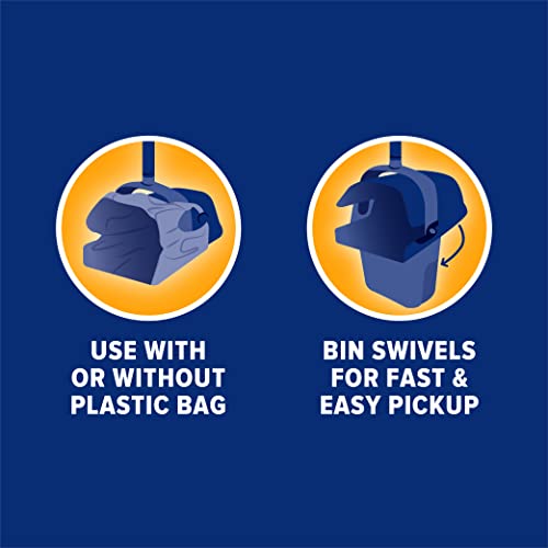 Arm & Hammer Swivel Bin & Rake Pooper Scooper Waste Management System (2 Bonus Heavy Duty Handle Tie Waste Bags Included for Premium Odor Control)