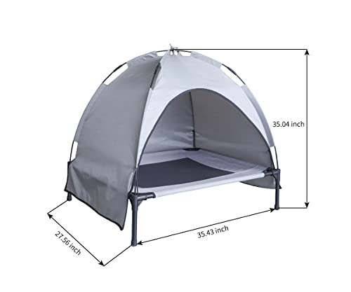 VANFOND Elevated Dog Bed with Canopy , Raised Mesh Canopy Pet Cot for Small/Medium Dogs Outdoor Camping or Beach