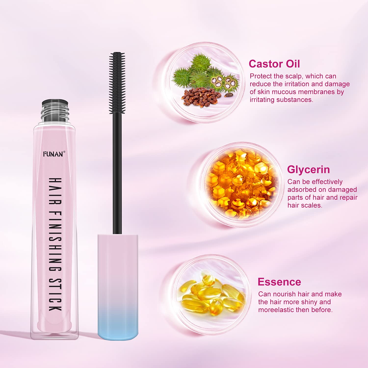 Hair Finishing Stick 2 Pack, Flyaway Feel Stick Hair, Small Broken Hairs Finishing Cream, Non-Greasy and Non-Sticky
