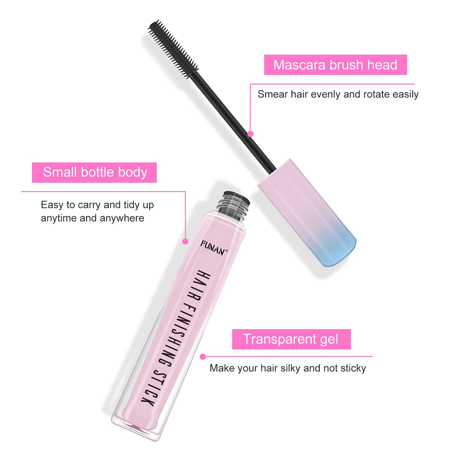 Hair Finishing Stick 2 Pack, Flyaway Feel Stick Hair, Small Broken Hairs Finishing Cream, Non-Greasy and Non-Sticky