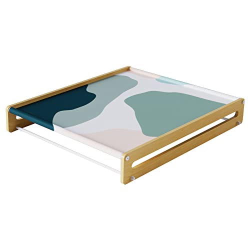 Lkeiyay Elevated Pet Bed for Cat - Wooden Stand Raised Removable Washable Cat Cot for Indoor and Outdoor Cat and Small Size Dogs (Back Shape(Wooden)