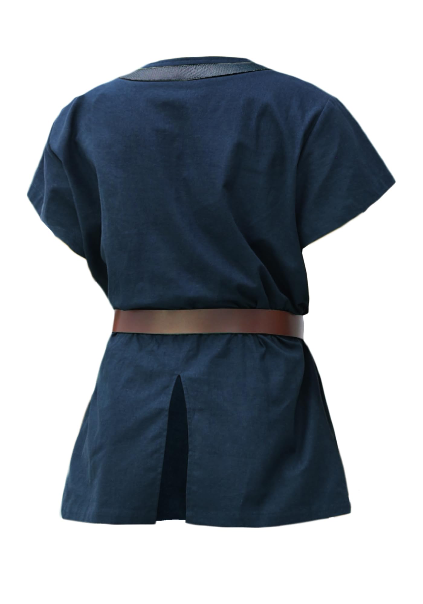 FURPHI US Size Medieval Linen Tunic with Belt for Men Medieval Shirt Knight Ren Faire Costume