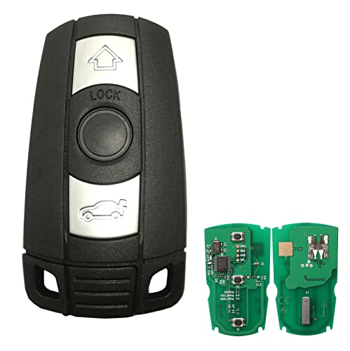 3 Buttons Keyless Remote Car Key Fob Fit for BMW 3 5 Series X5 X6 315MHz KR55WK49127 KR55WK49123 (Black)
