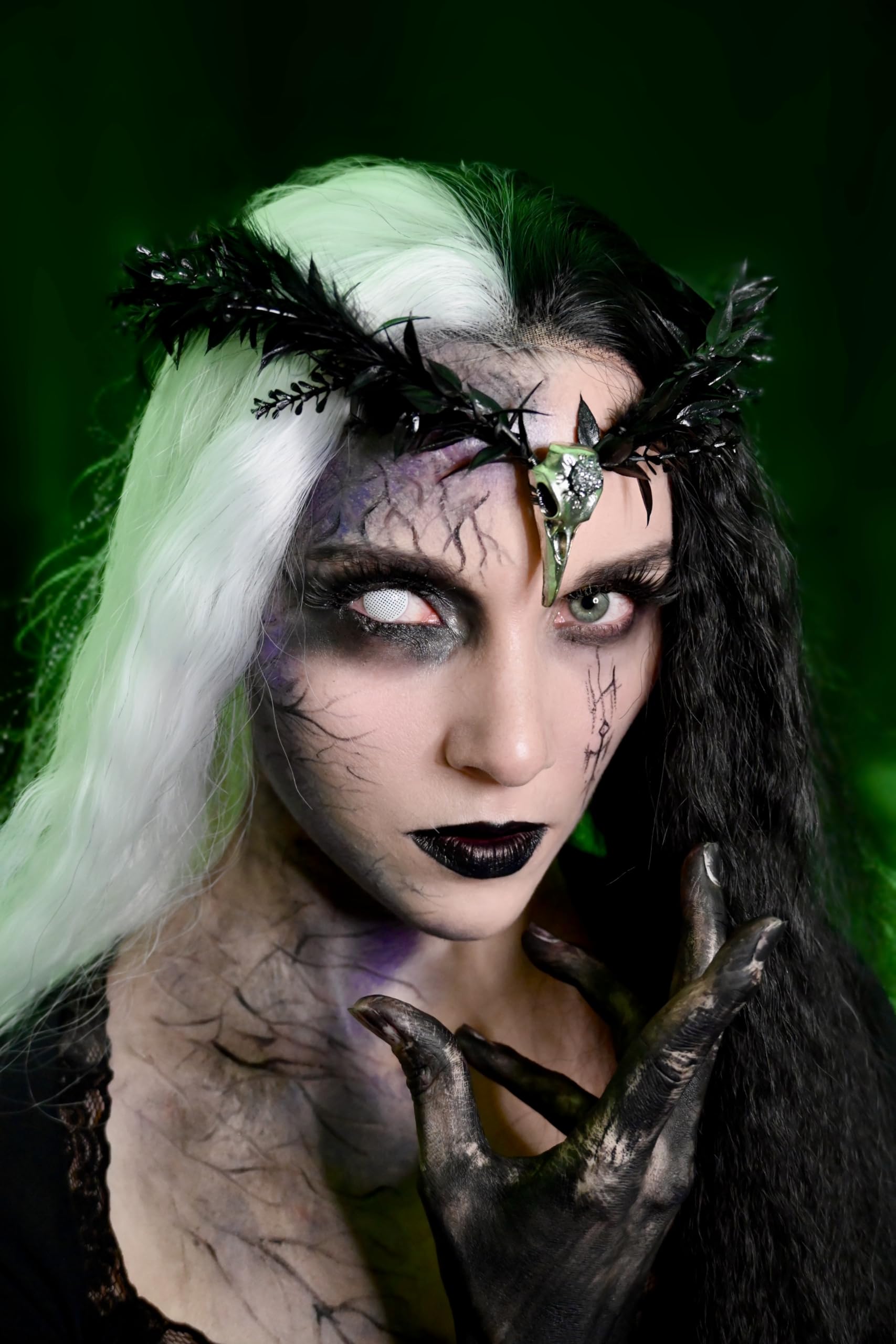 MOSTORY Gothic Black Feather Crown - Witch Headpiece Elf Raven Headband Fairy Circle for Witch Outfit Renfaire Halloween Cosplay Dark Wedding Renaissance Costume Women
