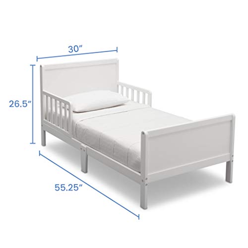 Delta Children Fancy Toddler Bed, Bianca + Delta Children Twinkle Galaxy Dual Sided Recycled Fiber Core Crib and Toddler Mattress (Bundle)