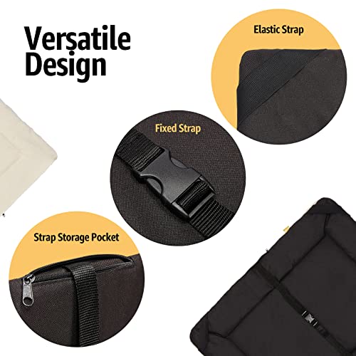 Veehoo Soft Dog Bed Mat, Washable Plush Dog Crate Pad Mat, Fluffy Comfy Kennel Pad Anti-Slip Pet Sleeping Mat for Large Dogs and Cats, 42x30 inch, Brown