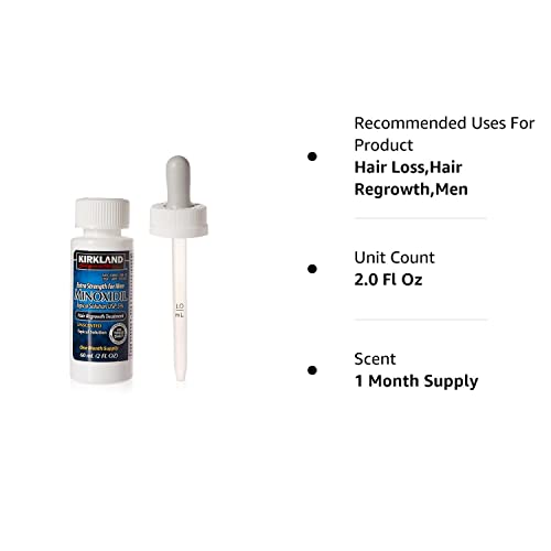 Kirkland Signature Minoxidil for Men 5% Extra Strength Hair Regrowth for Men vqzjBI, 1 Month Supply