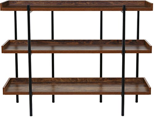 OneSpace Modern Wood and Steel 3-Shelf Display, Cherry