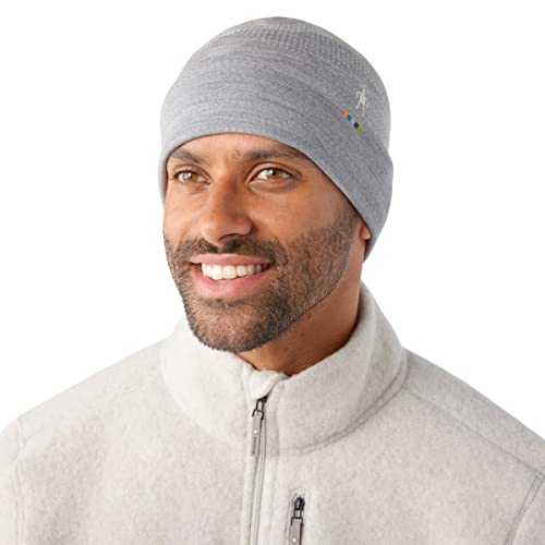Smartwool Thermal Merino Wool Reversible Cuffed Beanie for Men and Women, Light Gray Mountain Scape, One Size