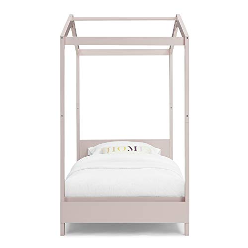 Delta Children Poppy House Wood Twin Bed, Platform Bed - No Box Spring Needed, Blush Pink