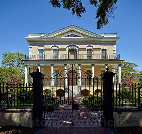 Historic Pictoric Photo - The Hampton-Preston House in Columbia, The Capital City of South Carolina- Fine Art Photo Reporduction 36in x 36in