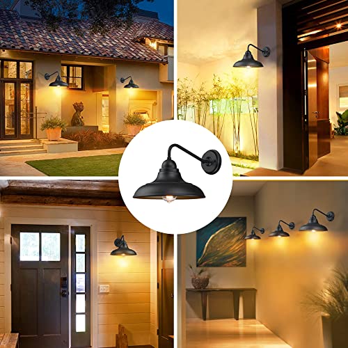 FLQMYQ Outdoor Wall Lights Wall Mount for House Farmhouse Outdoor Wall Sconce Black Outside Wall Lantern Classic Barn Lights Outdoor & Indoor, 12",2 Pack