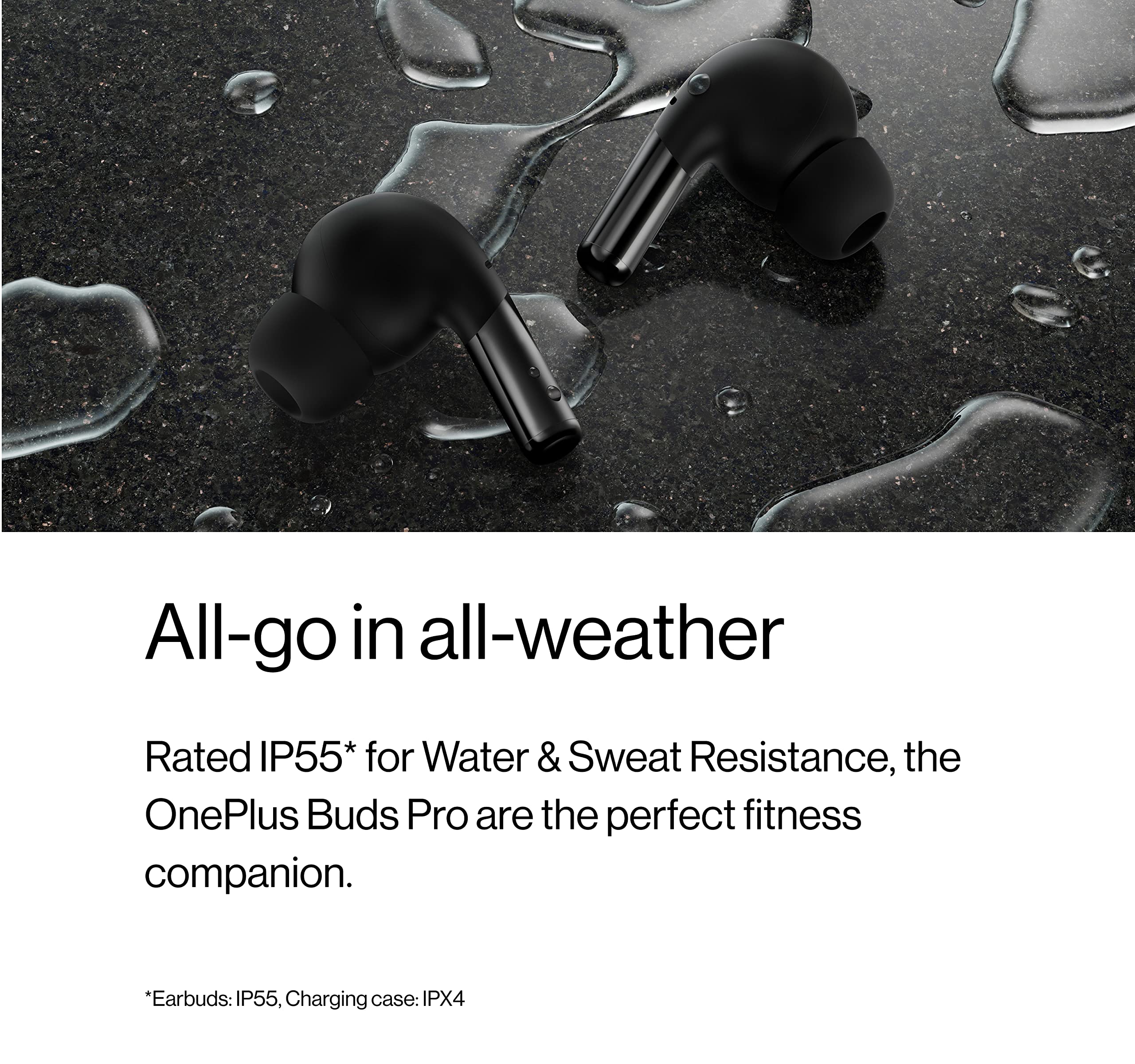 OnePlus Buds Pro True Wireless Earbuds White, Smart Active Noise Cancelling, Wireless Charging Case Included, , Dual Connection, 38 Hour Playtime, Fast Charging, Water Resistant, Glossy White