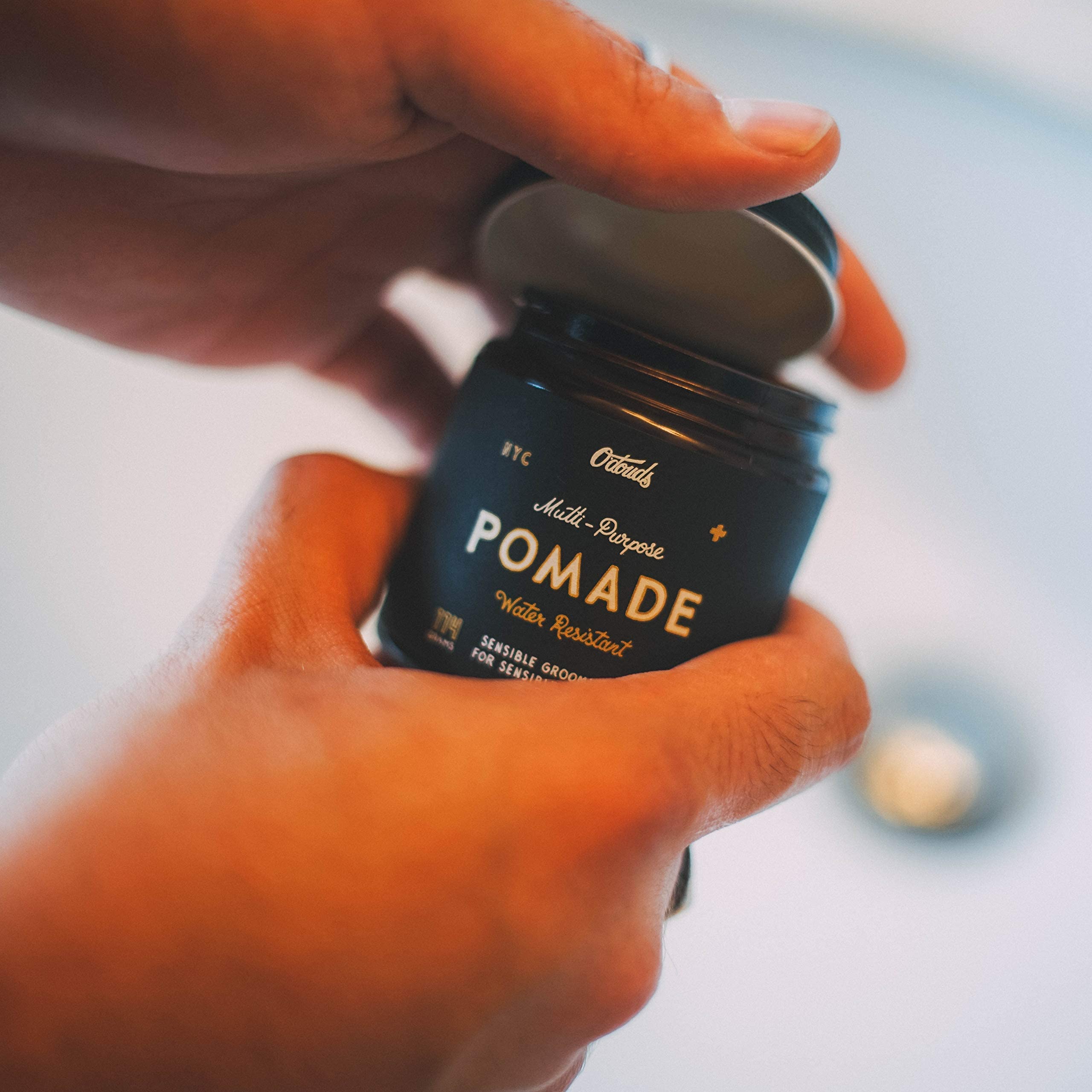O'Douds Multi-Purpose Pomade - Water-Resistant Styling Pomade for Men - Natural, Plant-Based Ingredients - Firm hold with Medium to High Shine - Cedarwood & Orange Scent (4oz)