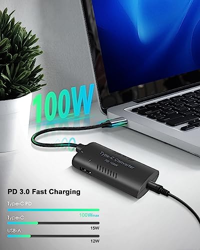 SHNITPWR 100W PD Type C to USB C Adapter, 5V-20V Input to 100W Output, Converts Regular Power Supplies into Fast Chargers