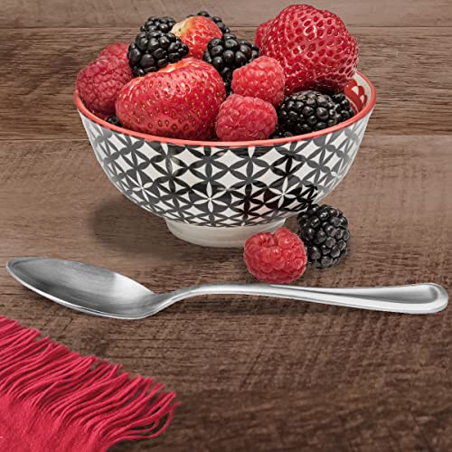 Annovero Ice Cream Bowls, Small Porcelain Serving Dish Set for Salad, Cereal, Dessert, Salsa, Side Dishes, Prep, Dipping, Rice, Sauce, Charcuterie Board, 10 Fluid Ounce Capacity, Set of 6 Ceramic Bowl