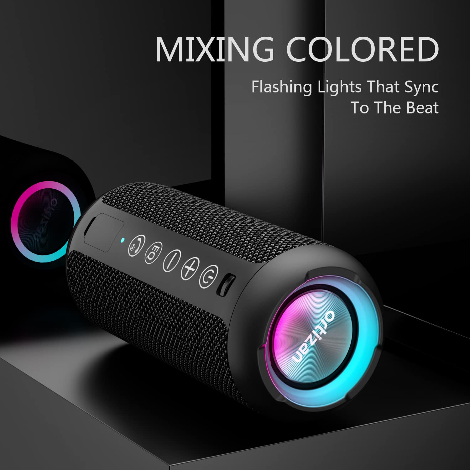 Ortizan Portable Bluetooth Speaker, IPX7 Waterproof Wireless Speaker with 24W Loud Stereo Sound, Outdoor Speakers with Bluetooth 5.0, 30H Playtime, 66ft Bluetooth Range, Dual Pairing for Home, Party