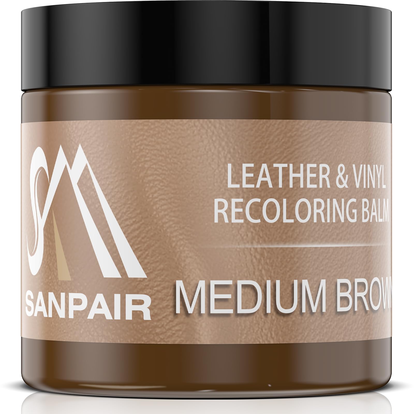 SANPAIR Leather Recoloring Balm - Medium Brown Leather Color Restorer and Scratch Remover for Couches