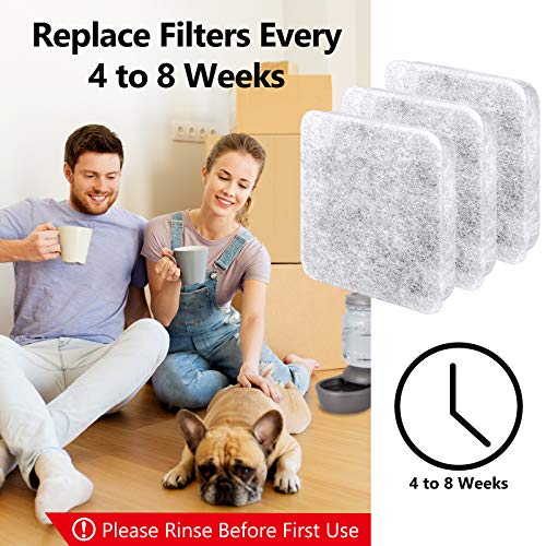 MyfatBOSS Dog Water Filter Replacement, Dog Water Bowl Filter, Pet Water Filter Compatible with Petmate Replendish Mason Automatic Gravity Waterer Bowls for Cats and Dogs, 6 Pack