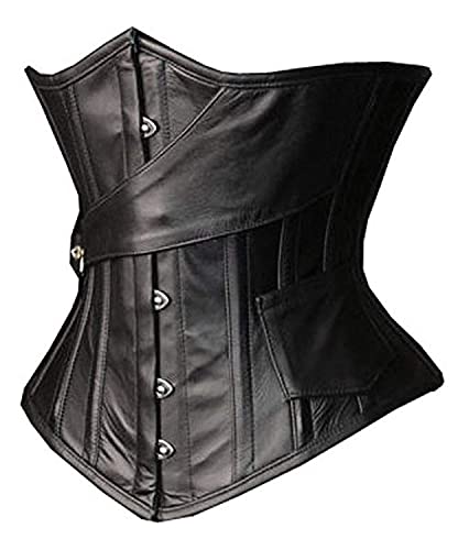 SHAPERX Womens Steampunk Gothic Steel Boned Underbust Waist Training Corsets,SZ1866-Black-S