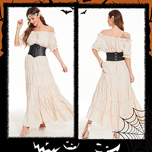 XZQTIVE Stretchy Corset Waist Belt for Women, Wide Elastic Tie Waspie Belt for Dresses 4.7inch