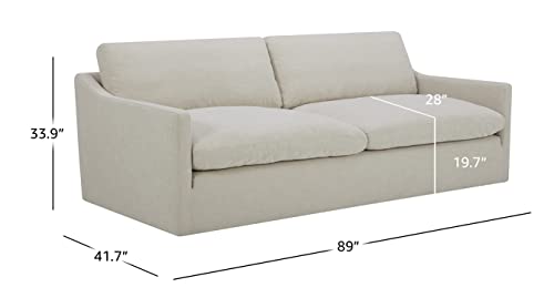 Amazon Brand β Stone & Beam Rustin Contemporary Deep-Seated Sofa Couch, 89"W, Cream