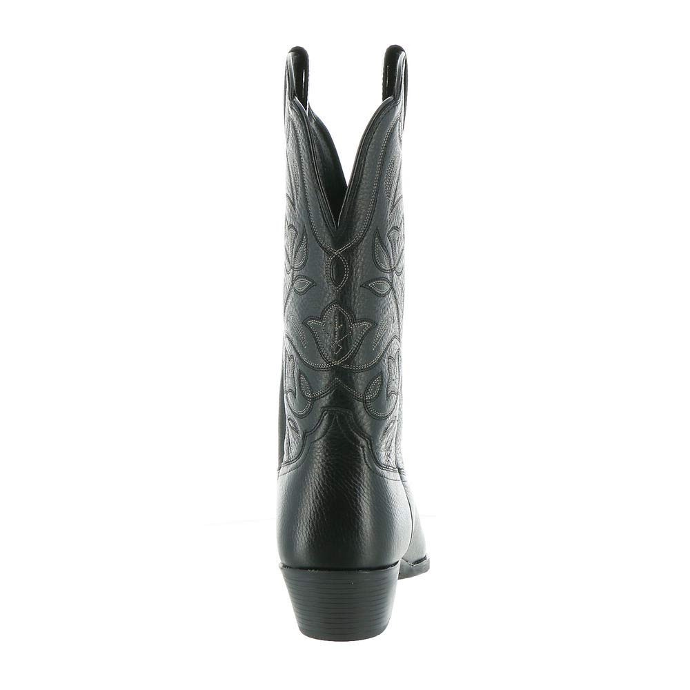 ARIAT BMVY9 Womens Heritage R Toe Western Boot Black Deertan 7.5