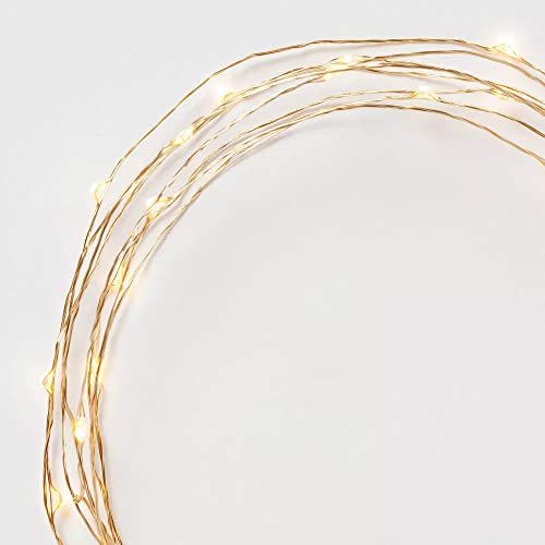 Room Essentials 90ct Extended LED Fairy Lights, 30 ft Gold Color Starry String with Copper Wire, USB or Battery Powered (1)