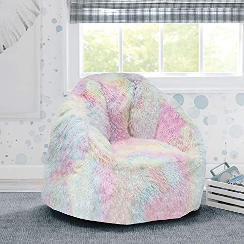 Delta Children Cozee Fluffy Chair, Kid Size (for Kids Up to 10 Years Old), Tie Dye
