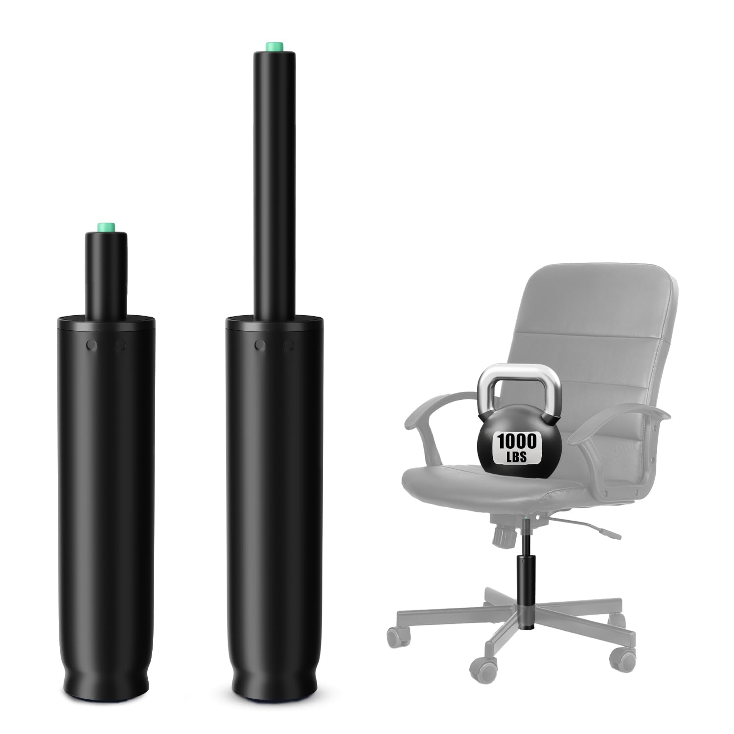MASTERY MART Office Chair Gas Lift Cylinder Replacement, Hydraulic Pneumatic Shock Piston, Heavy Duty 450LBs/ 204KGs, Universal Size Fits Most Office Chair, 4'' Travel Length, Class 4 (Matte Black)