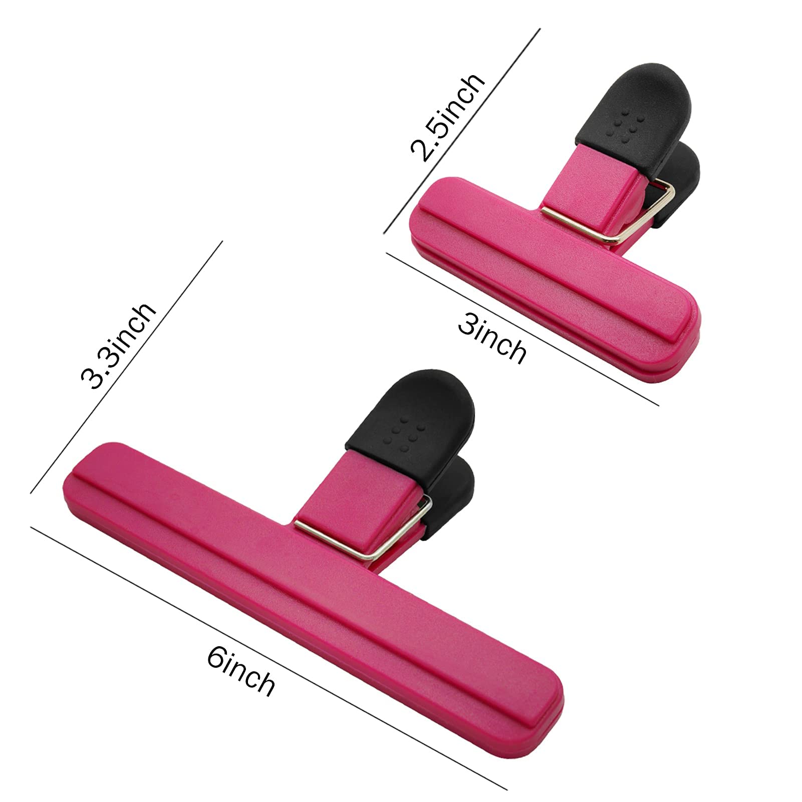 Chip Bag Clips 9pcs Air Tight, Heavy Duty, Sturdy Plastic Clips for Food Storage Assorted Sizes Food Bag Clips for Kitchen Snacks