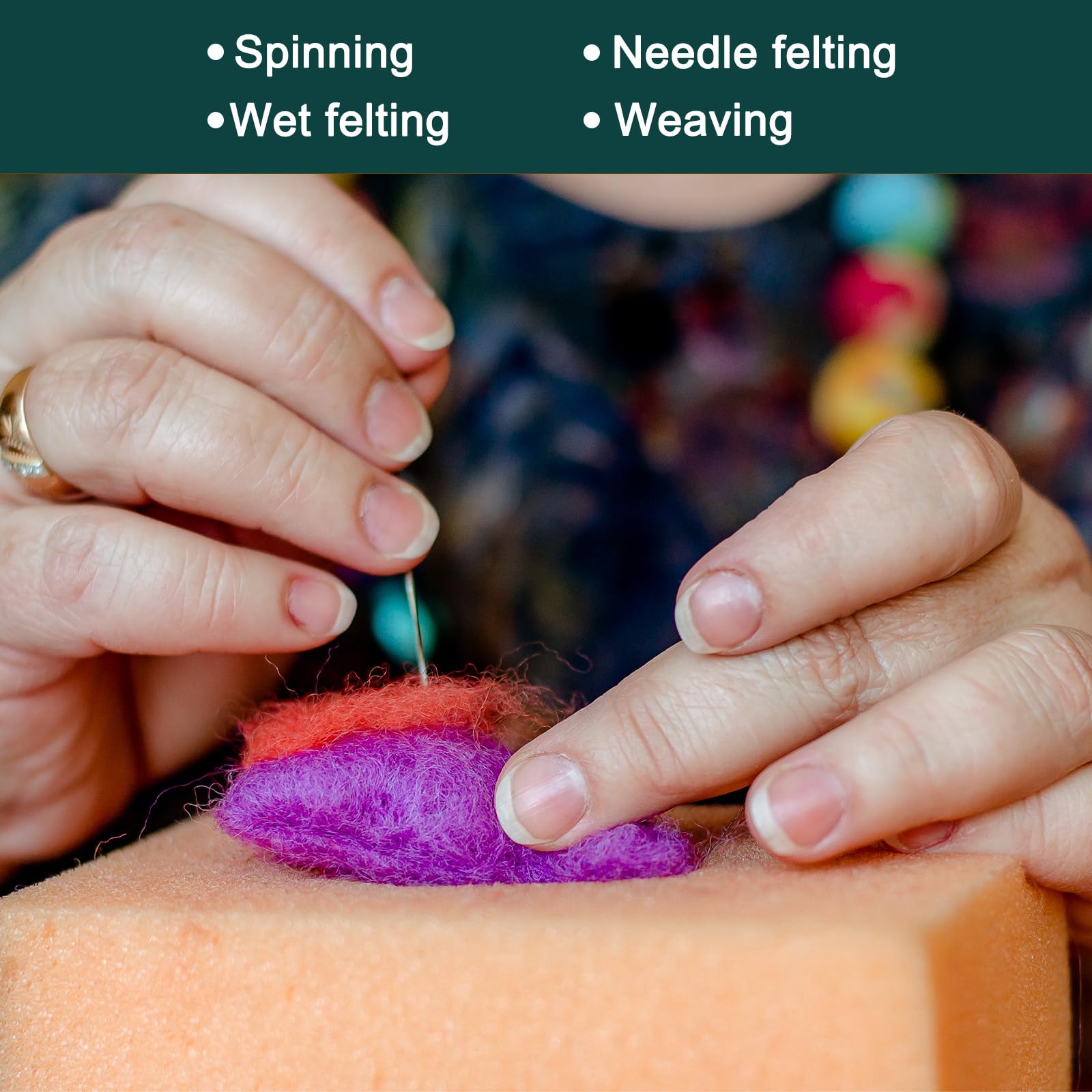 uxcell Needle Felting Wool, 3.5 Oz Nature Fibre Wool Yarn Roving for Wet Felting, Handcrafts, DIY Materials (Red Brown)
