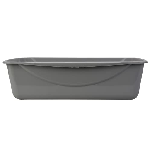 Petmate Open Cat Litter Box, Large Nonstick Litter Pan Durable Standard Litter Box, Mouse Grey Great for Small & Large Cats Easy to Clean & USA Made