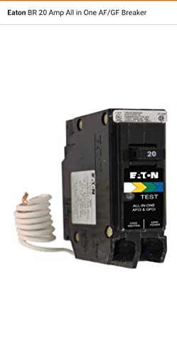 Cutler-Hammer Eaton BRN120A1CS BR 20A 120V 1-Pole Arc Fault/Ground Fault Circuit Breaker, Black