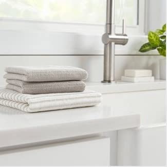ROOM ESSENTIALS⢠- 9pk Dish Cloths (3 Striped, 6 Solid) - Jet Gray