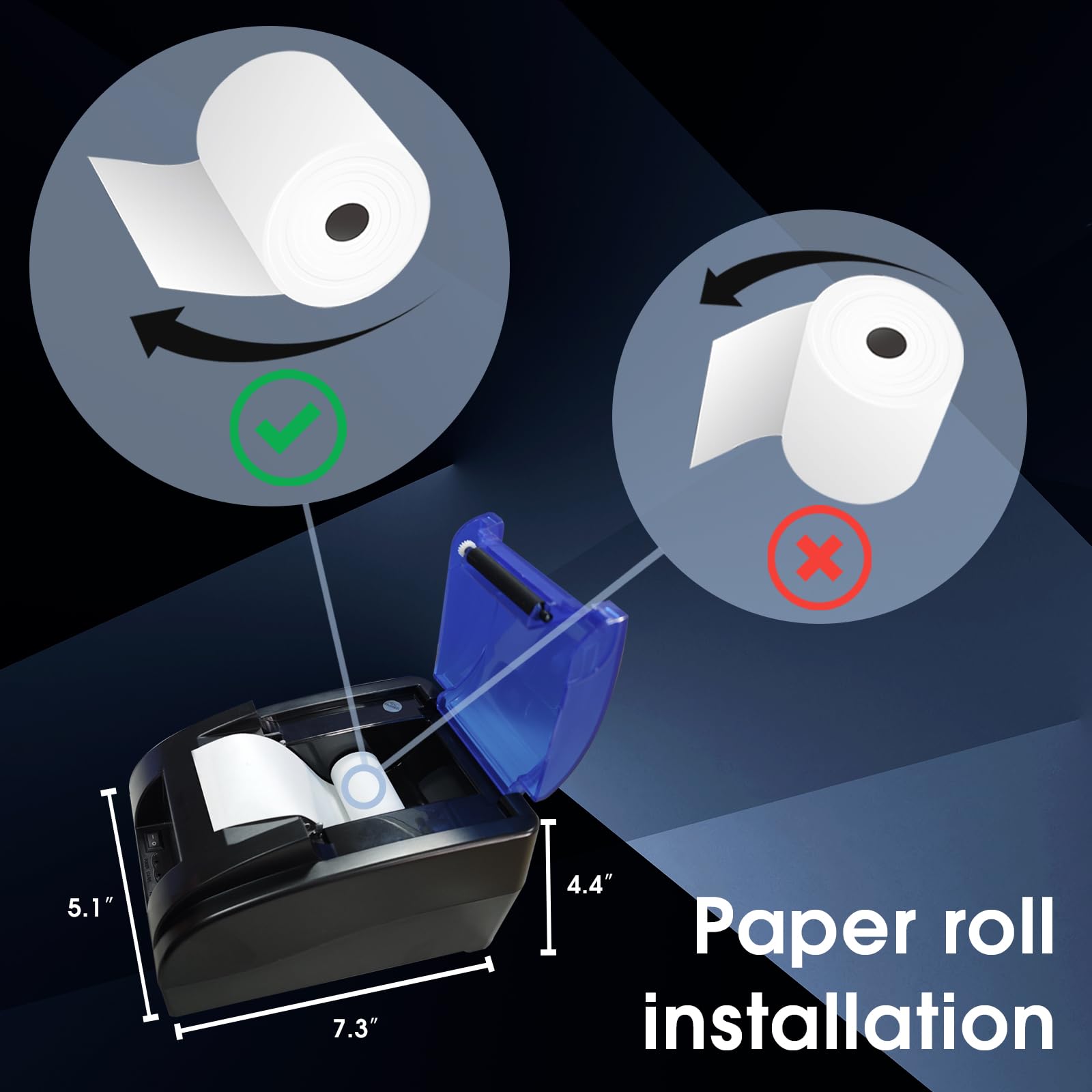 RIBAO Thermal POS Printer Receipt Printer Connect BC-55 BC-40 BCS-160 Mixed Bill Money Counter 58mm USB Cash Drawer Interface NOT for Square